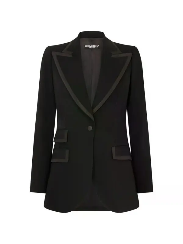 Dolce & Gabbana Piped-trim Single-breasted Blazer - Black
