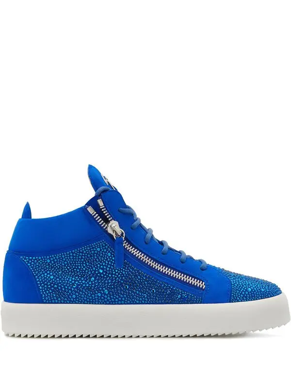 GIUSEPPE ZANOTTI High Top Crystal-embellished Sneakers