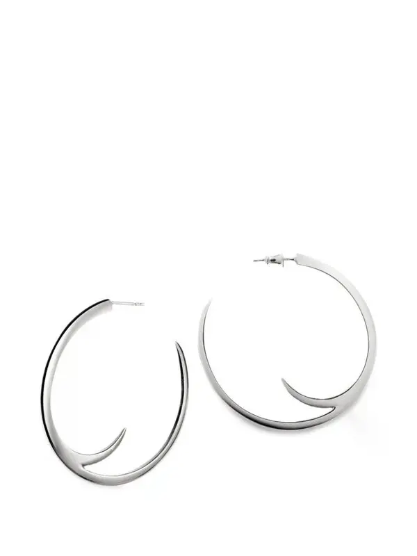 SHAUN LEANE Sterling Silver Cat Claw Hoop Earrings - Metallic