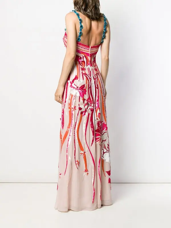 Emilio Pucci Sequined Floral Appliqué Gown