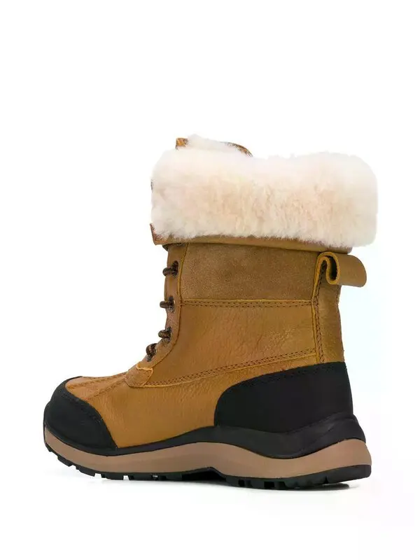UGG Shearling Lined Lace-up Boots - Brown