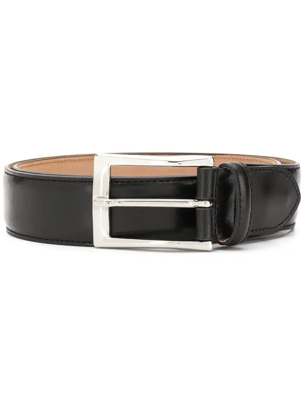 SCAROSSO Classic Square Buckle Belt - Black