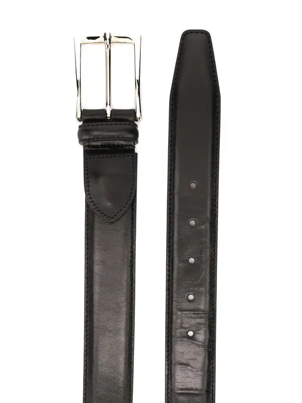 SCAROSSO Classic Square Buckle Belt - Black