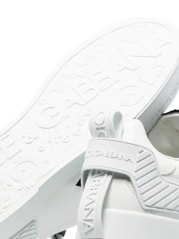Dolce & Gabbana Portofino Patent Leather Sneakers - White