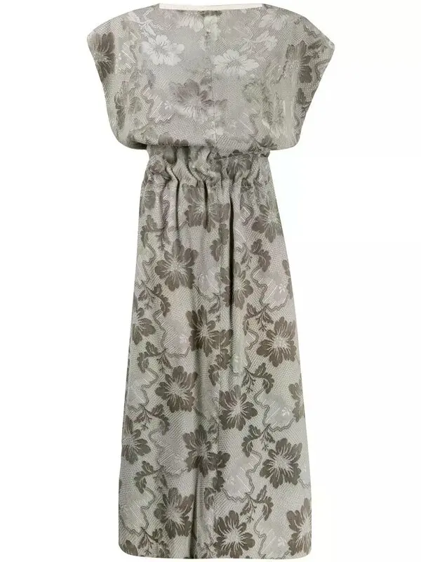 Comme Des Garçons 1996 Floral Jacquard Dress - Grey