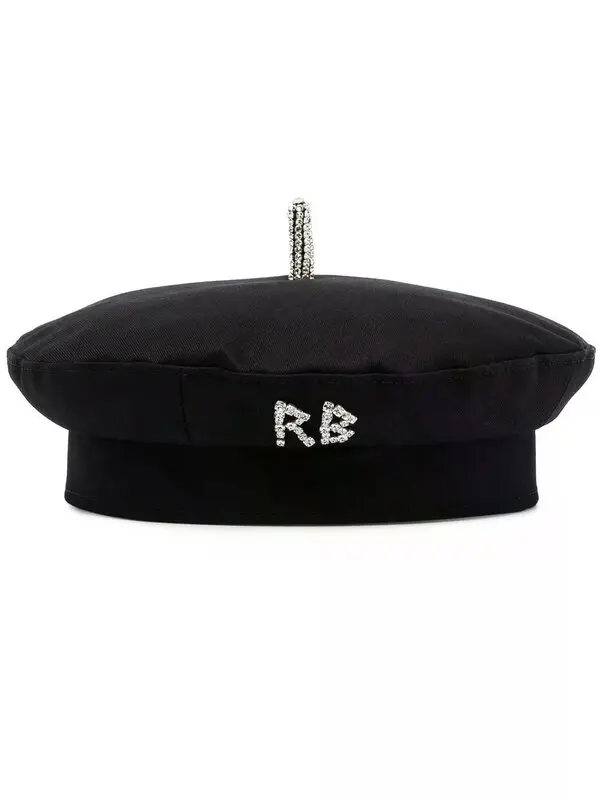 Ruslan Baginskiy Crystal-logo Cotton Beret - Black