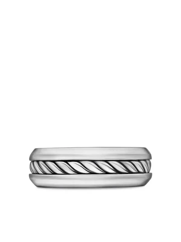 David Yurman Sterling Cable Inset Band Ring - Silver