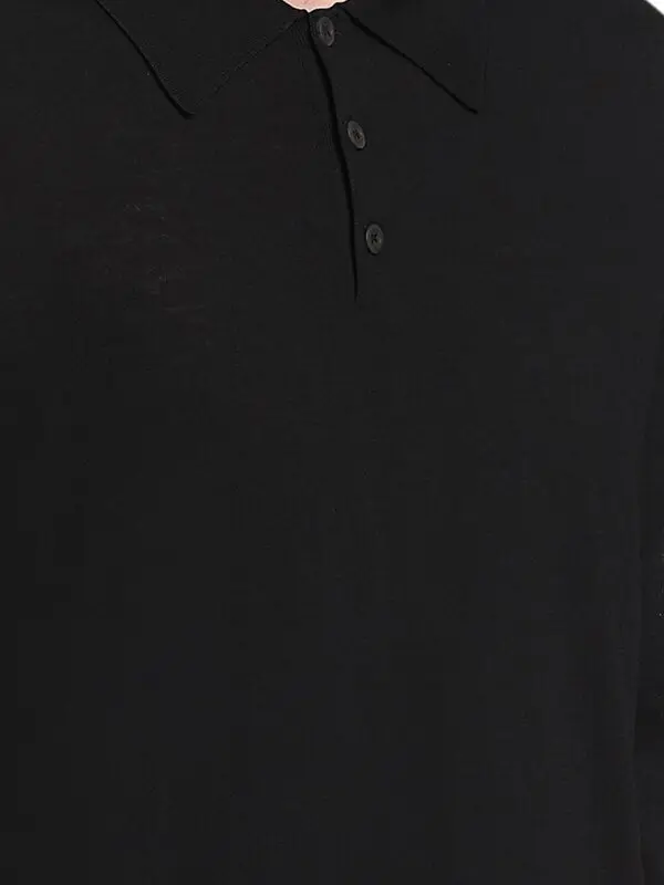 Prada Worsted Wool Polo Shirt - Black
