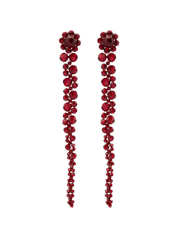 Simone Rocha Crystal-embellished Drop Earrings - Red