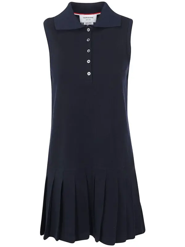 Thom Browne Rwb Stripe Pleated Tennis Dress