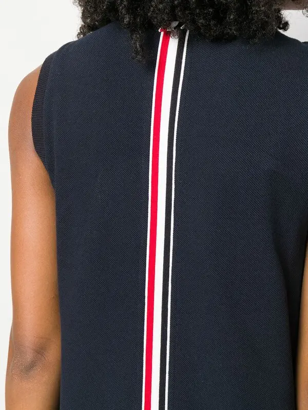 Thom Browne Rwb Stripe Pleated Tennis Dress