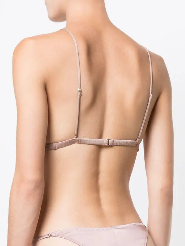 Fleur Du Mal Luxe Triangle Bra - Brown