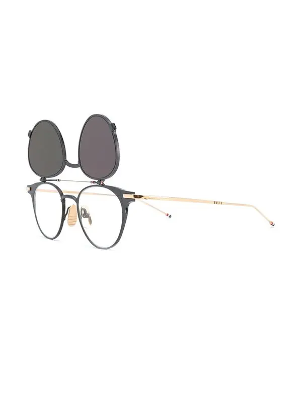 Thom Browne Round-frame Flip-up Sunglasses