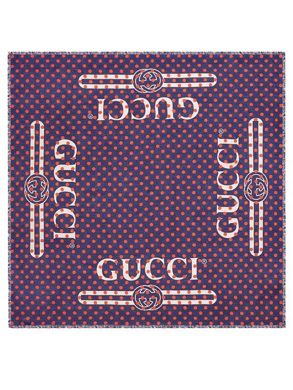 Gucci Vintage Logo Polka Dot Shawl