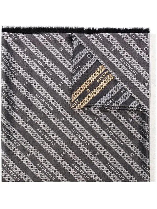 Givenchy Logo Embroidered Silk Scarf