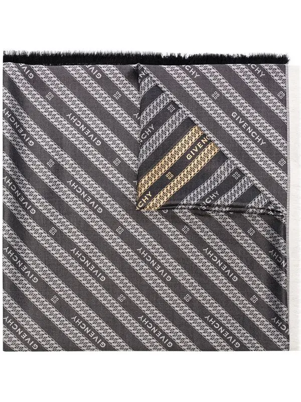 Givenchy Logo Embroidered Silk Scarf