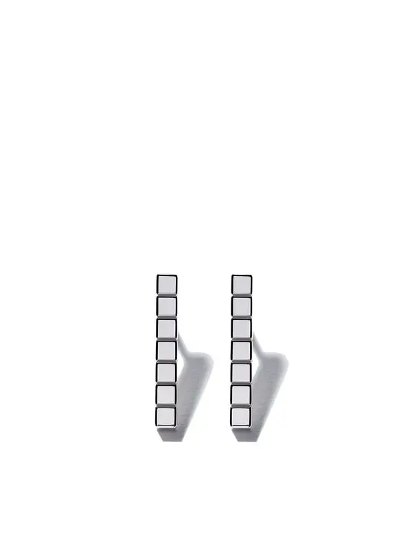 Chopard 18kt White Gold Ice Cube Pure Stud Earrings - Silver