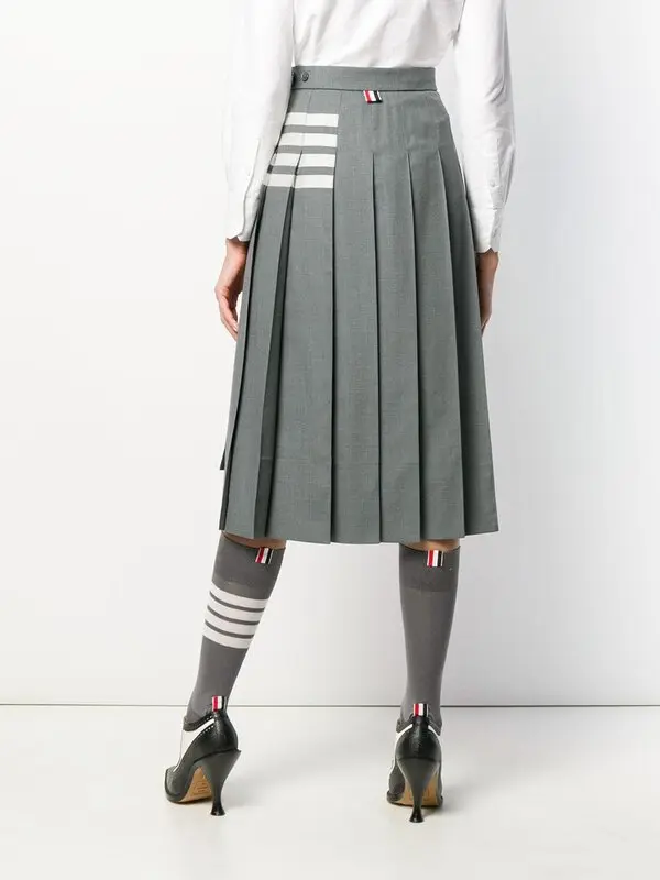Thom Browne 4-bar Pleated Skirt - Grey
