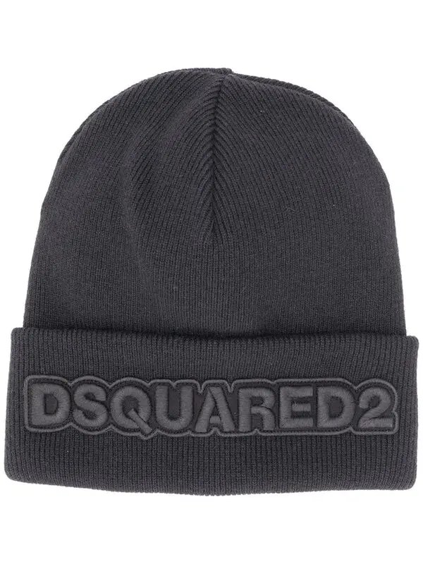 Dsquared2 Embroidered Logo Beanie - Black