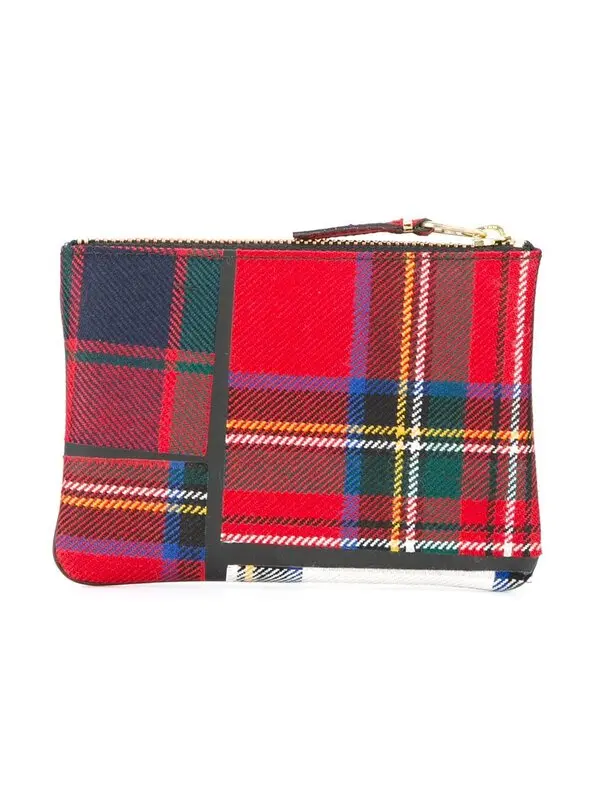 Comme Des Garçons Tartan Patchwork Pouch