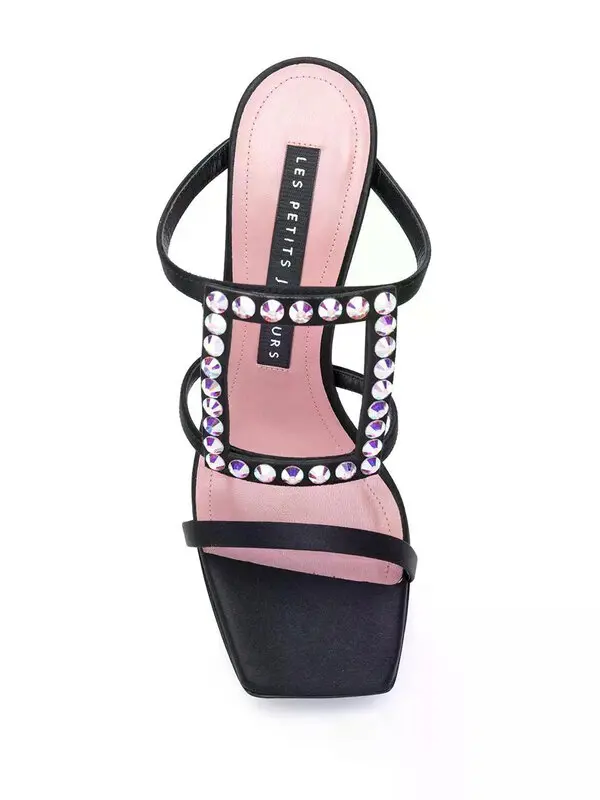 Les Petits Joueurs Hoya Studded Satin Mules