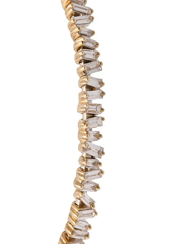 SUZANNE KALAN 18kt Yellow Fireworks Diamond Baguette Cuff