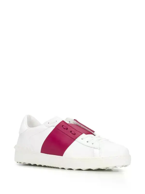 Valentino Garavani Striped Lace-up Sneakers - White