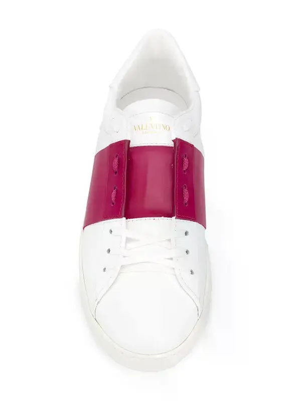 Valentino Garavani Striped Lace-up Sneakers - White