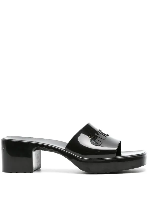 Gucci 60mm Logo-embossed Sandals - Black