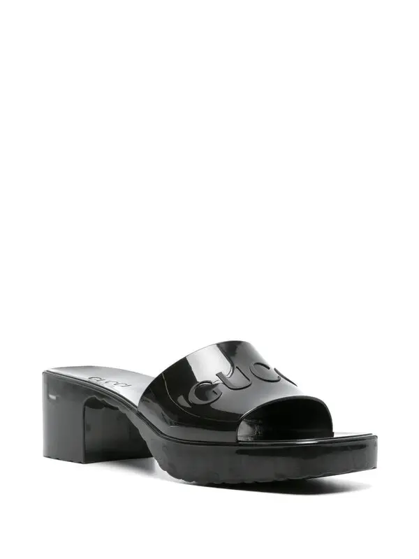 Gucci 60mm Logo-embossed Sandals - Black