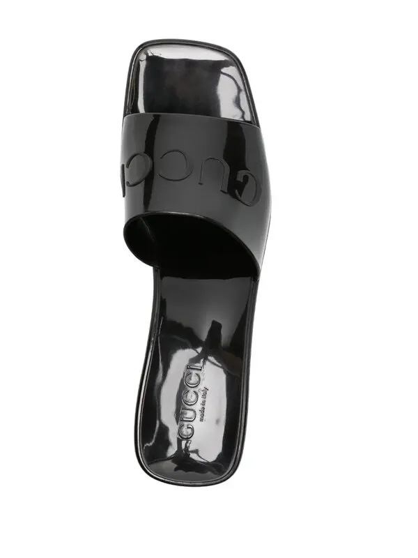 Gucci 60mm Logo-embossed Sandals - Black