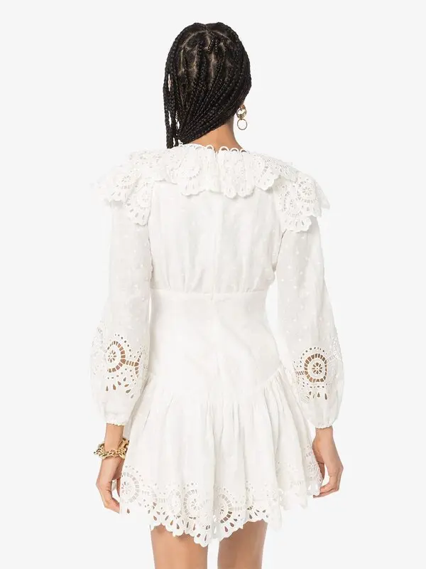 Zimmermann Bellitude Scalloped Lace Mini Dress