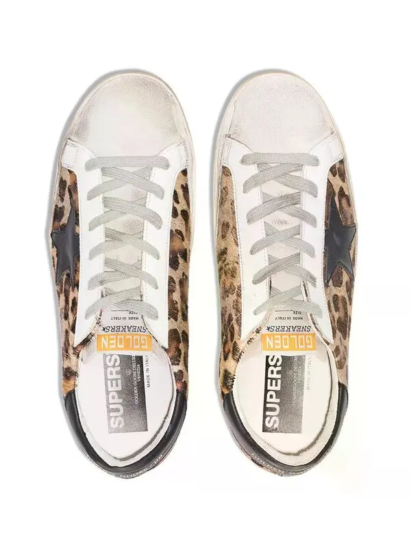 GOLDEN GOOSE Super-star Leopard Print Sneakers - Brown