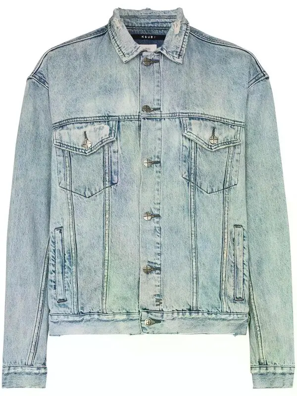 Ksubi Acid Wash Denim Jacket - Blue