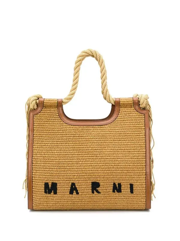 Marni Marcel Summer Raffia Tote Bag - Brown