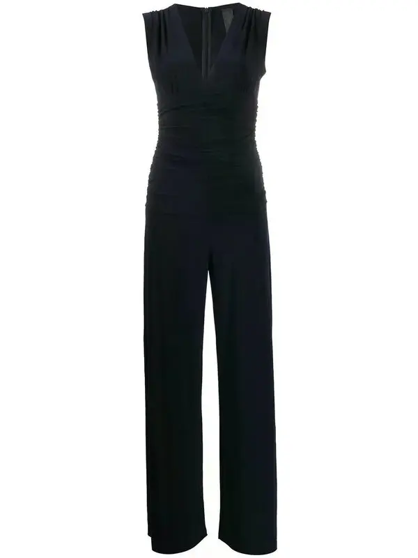 Norma Kamali Draped Straight-leg Jumpsuit - Blue