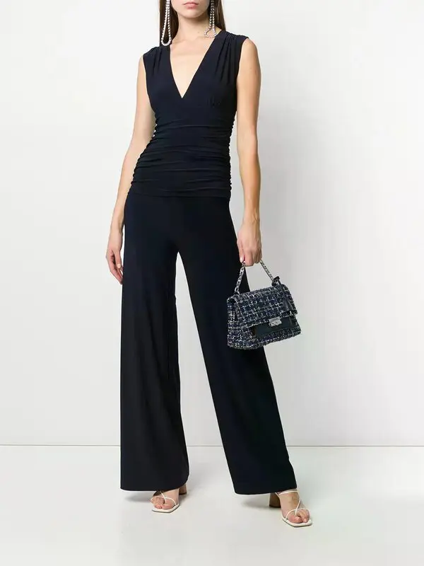 Norma Kamali Draped Straight-leg Jumpsuit - Blue