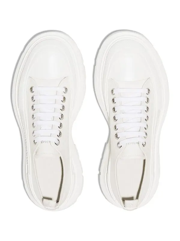 Alexander McQueen Tread Slick Cotton Sneakers - White