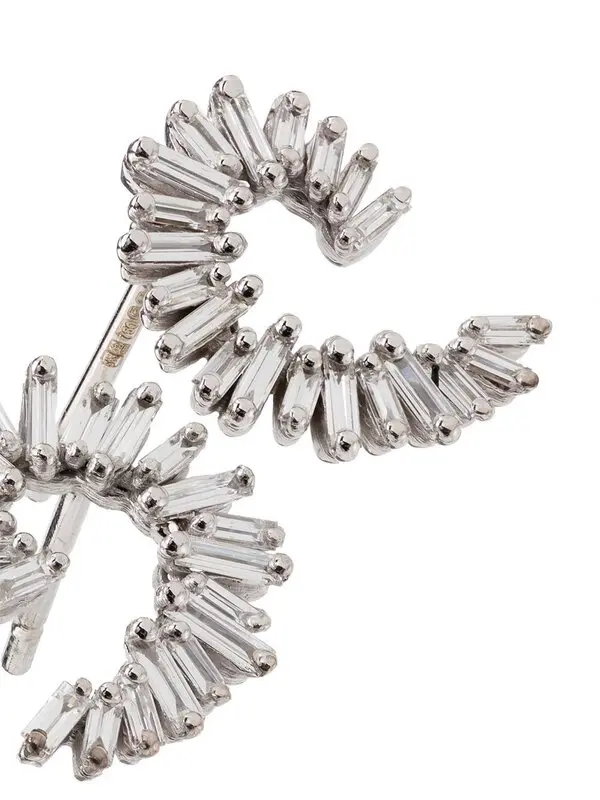 SUZANNE KALAN 18kt Diamond Baguette Spiral Earrings