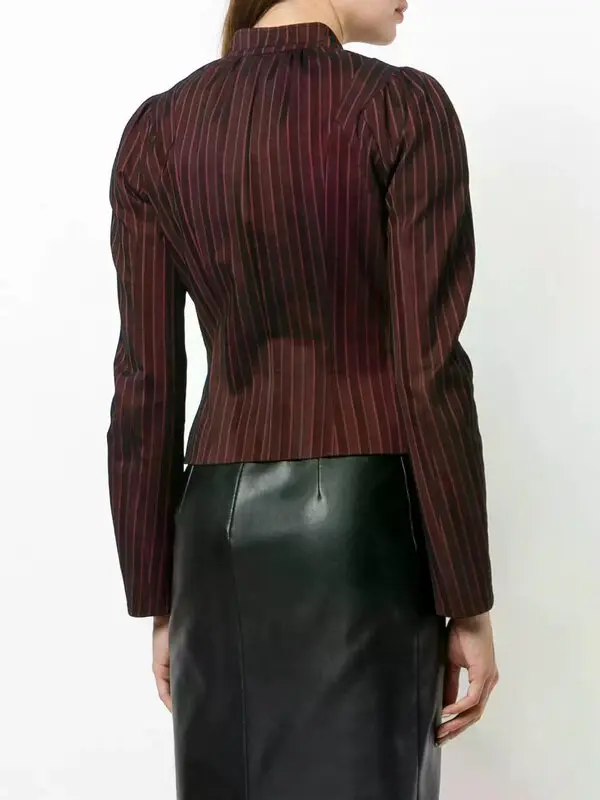 John Galliano Pinstriped Zipped Blouse