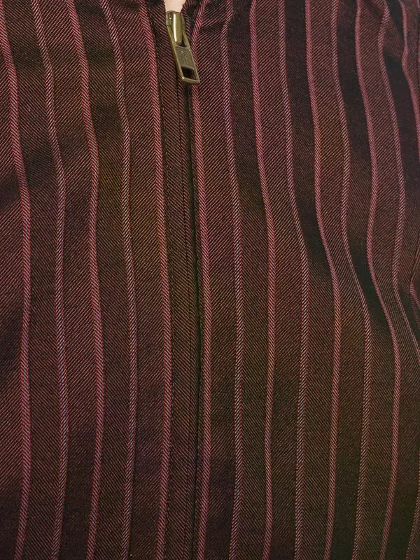 John Galliano Pinstriped Zipped Blouse