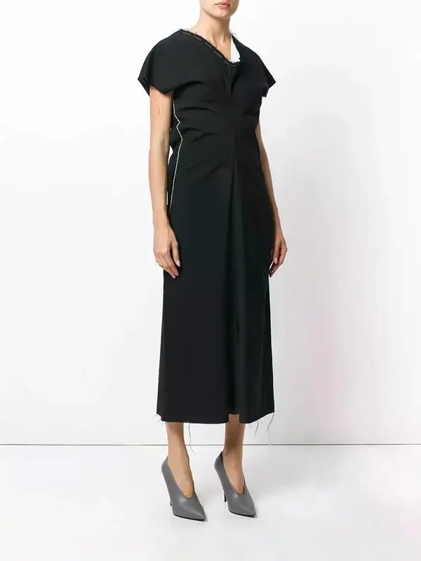Comme Des Garçons Raw-edge Peplum Dress