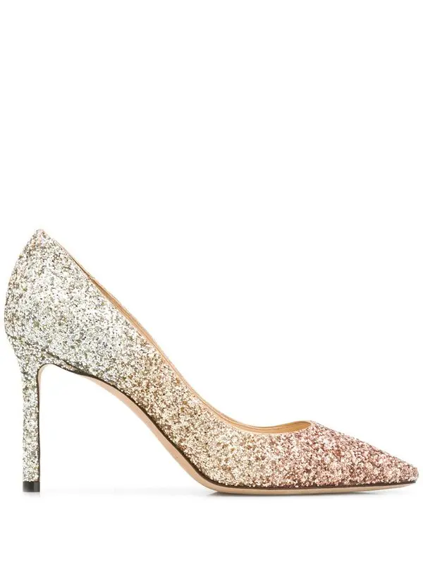 JIMMY CHOO 85mm Romy Ombre Glitter Pumps