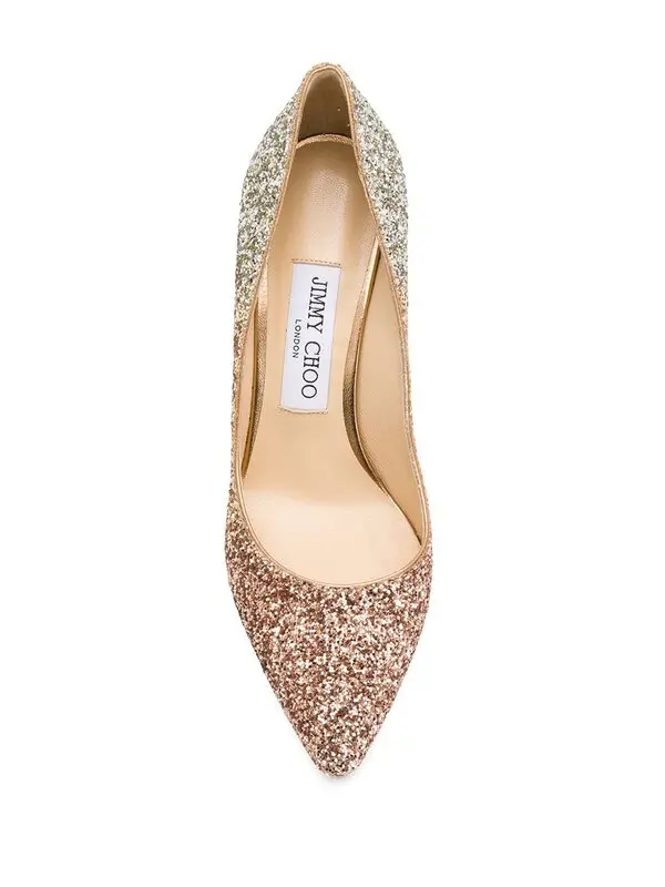 JIMMY CHOO 85mm Romy Ombre Glitter Pumps