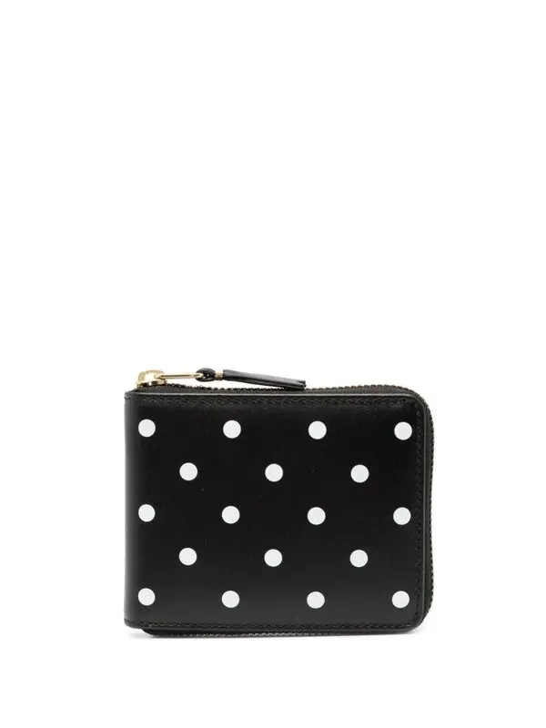Comme Des Garçons Polka Dot Printed Wallet - Black