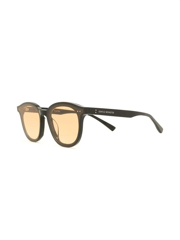 Shop Gentle Monster Orange Lang 01 Round-frame Sunglasses