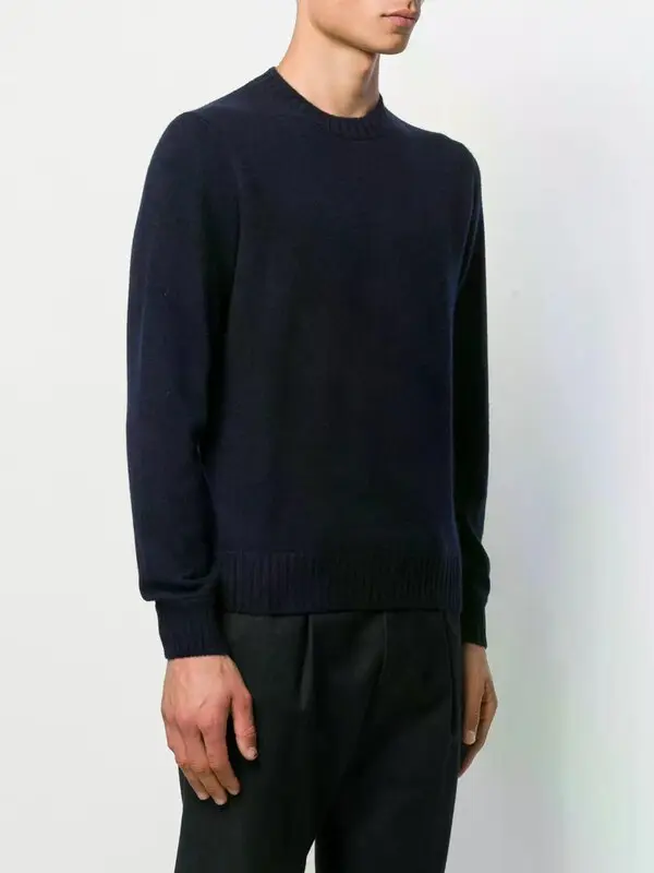 BARBA NAPOLI Round Neck Cashmere Jumper - Blue