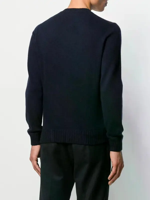 BARBA NAPOLI Round Neck Cashmere Jumper - Blue