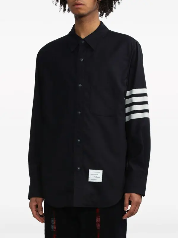 Thom Browne 4-bar Sleeve Shirt - Blue