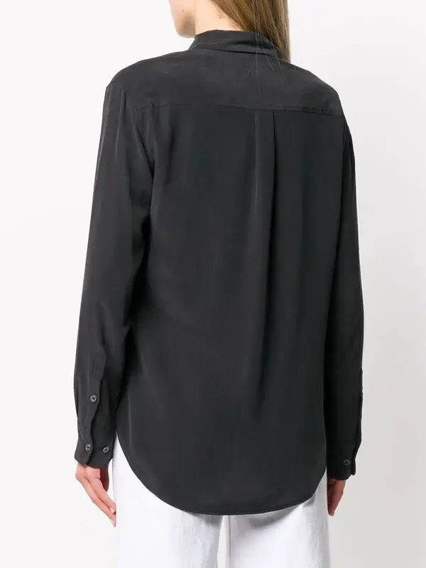 Equipment Signature Slim-fit Silk Shirt - Black